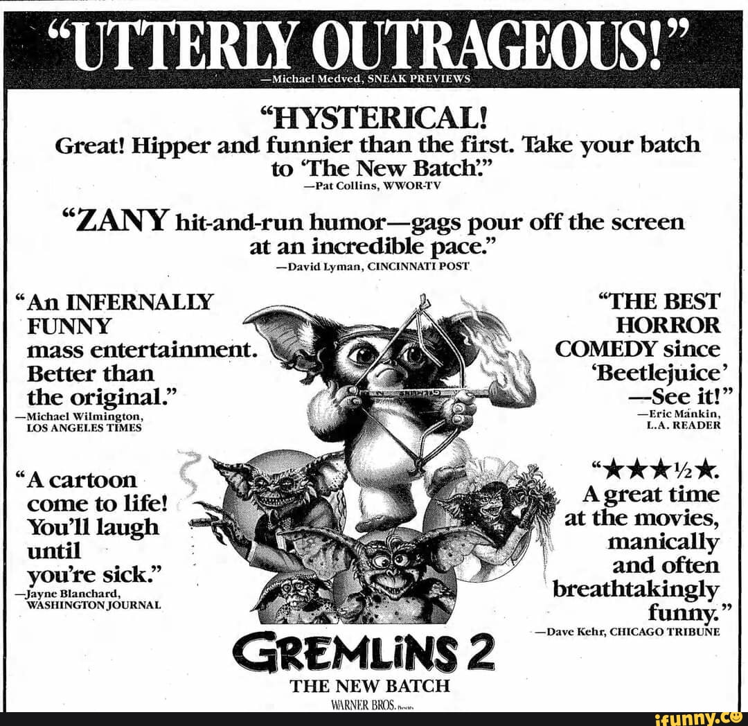 -Michael Medyed, SNEAK PREVIEWS "HYSTERICAL! Great! Hipper and funnier ...