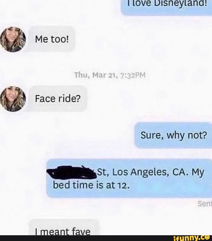 'love WIS Me too! Thu, Mar 21, Face ride? Sure, why not? Sen St, Los ...