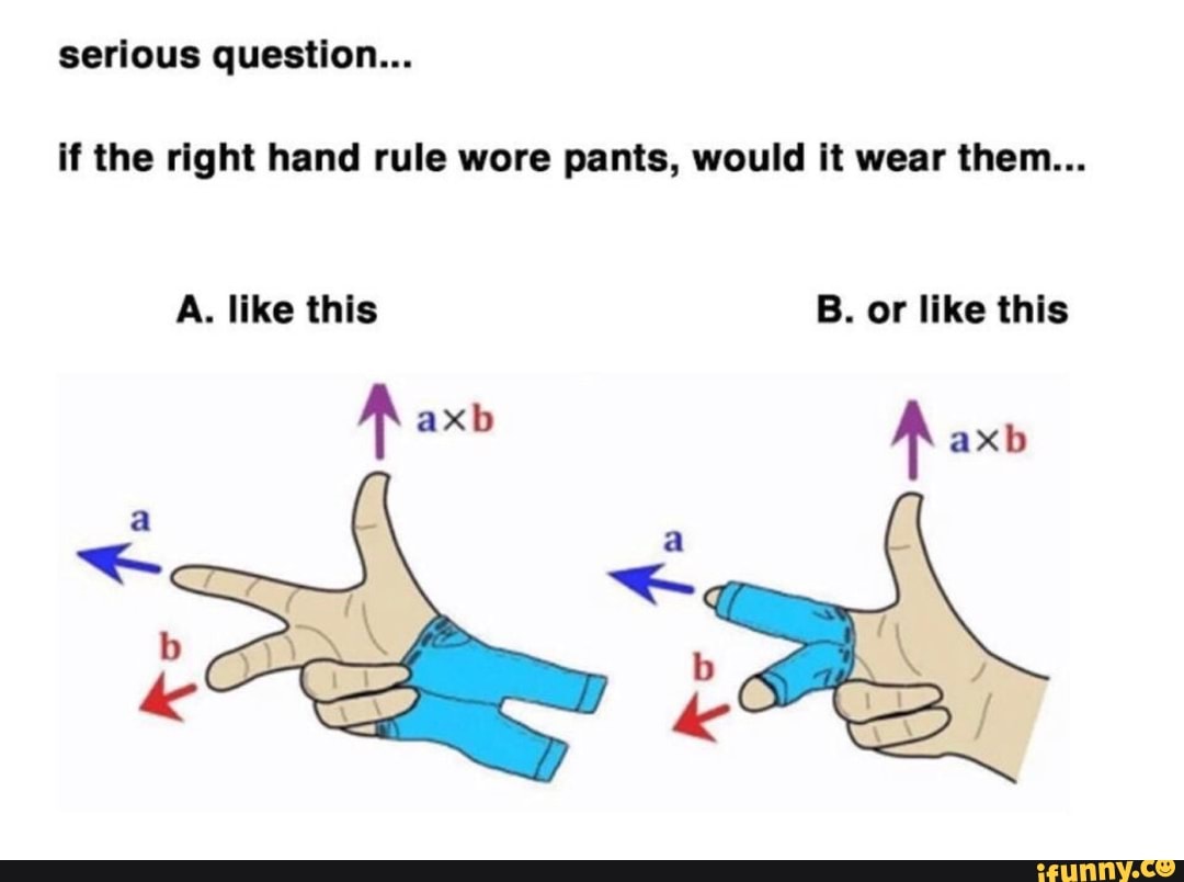 It the right hand rule wore pants, would It wear them... - iFunny