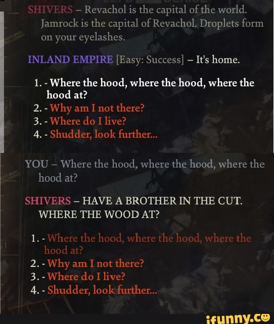 Revachol the capital of the world. Jamrock is the capital of Revachol ...