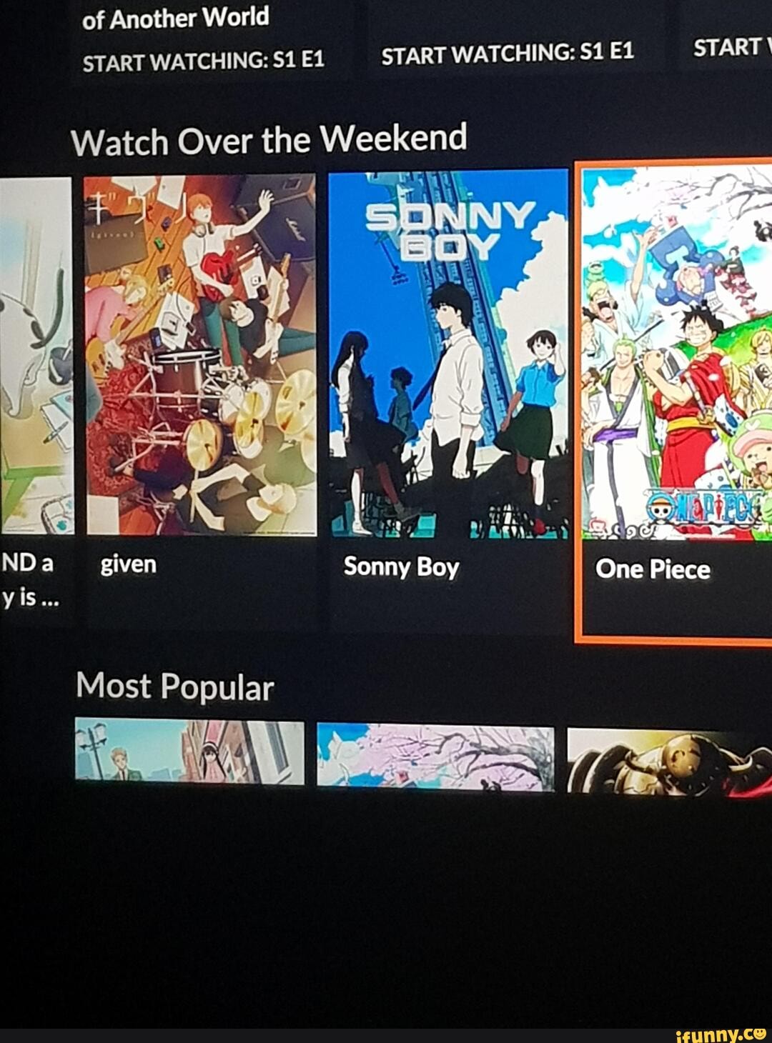 Of Another World START WATCHING: START WATCHING: Si START Watch Over ...