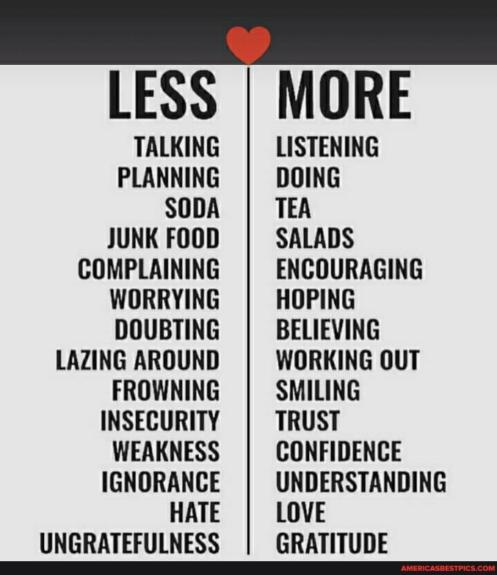 LESS TALKING PLANNING SODA JUNK FOOD COMPLAINING WORRYING DOUBTING ...