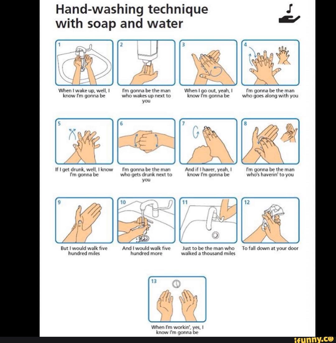 Hand-washing technique with soap and water 1 A ALS When wake up, well ...