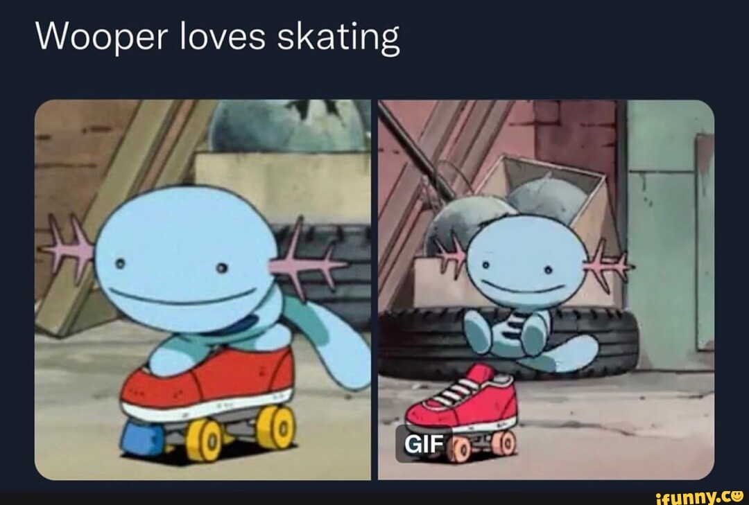 Wooper loves skating GIF - iFunny