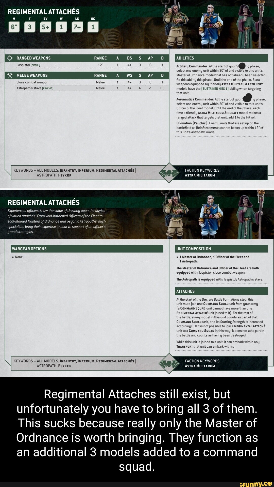 REGIMENTAL ATTACHES RANGED WEAPONS RANGE ABILITIES MELEE WEAPONS RANGE ...