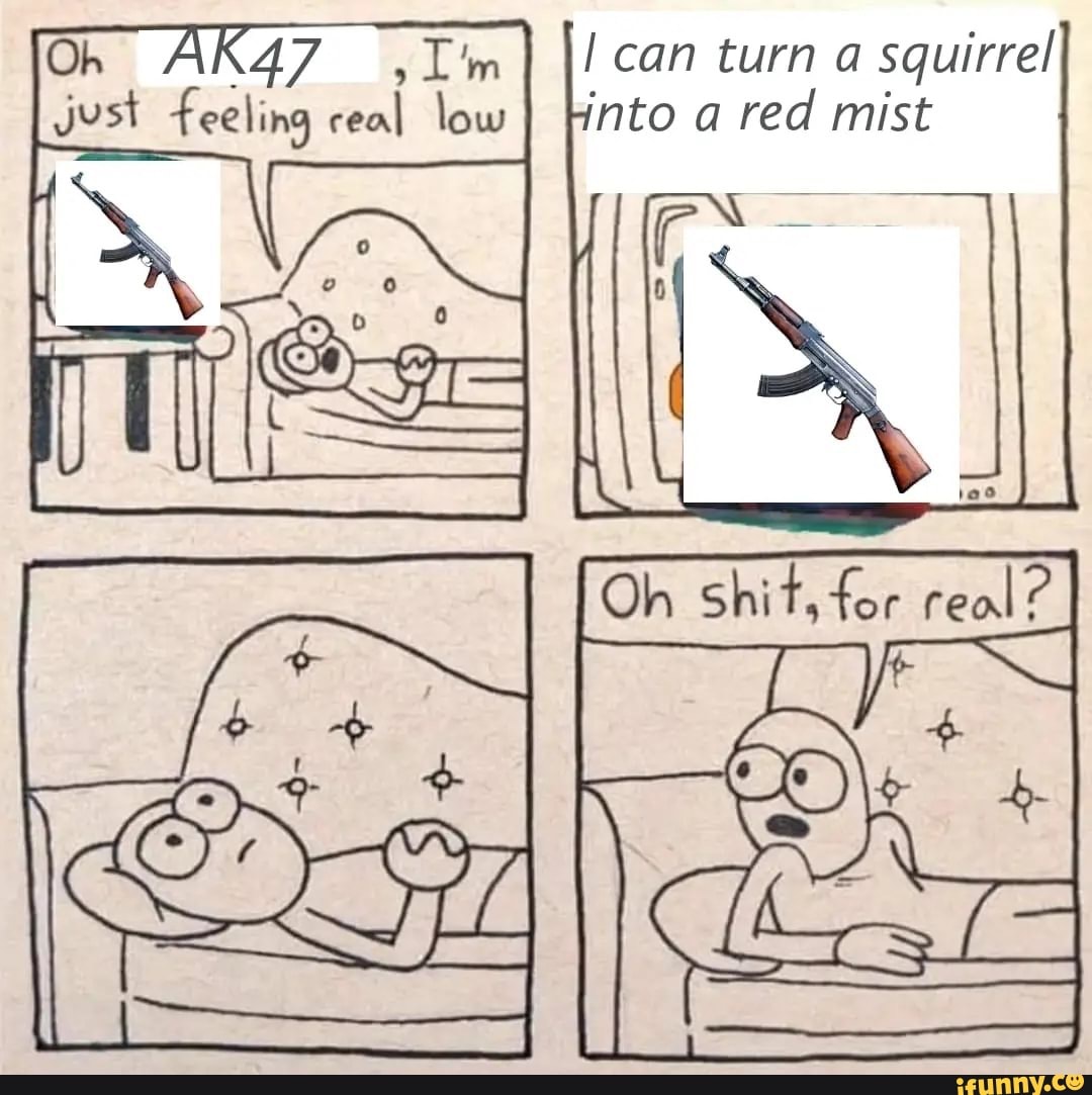 Can turn a squirrel into a red mist Oh Shit, tor real? Oh AK47 ,I'm ...