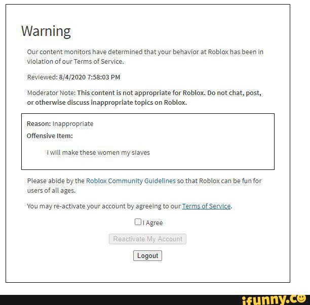 Warning 'Our content monitors have determined that your behavior at ...
