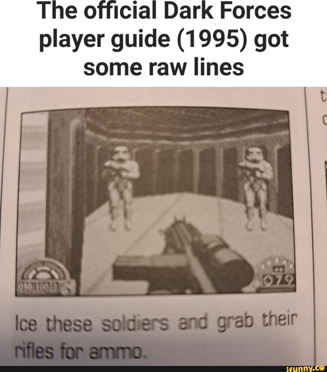 The official Dark Forces player guide (1995) got some raw lines - iFunny