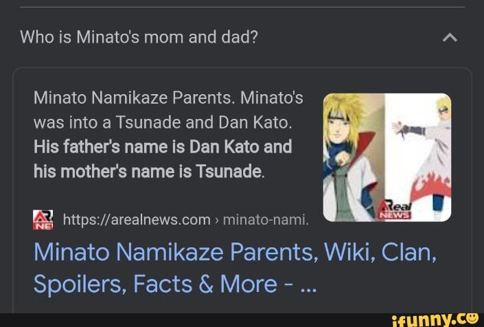 Who is Minato's mom and dad? Aa Minato Namikaze Parents. Minato's was ...