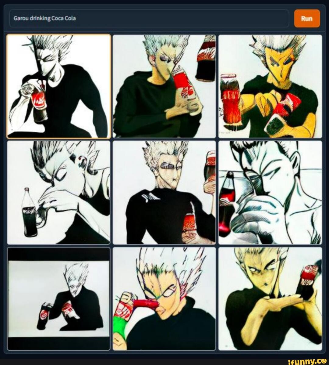 Garou drinking Coca Cola - iFunny