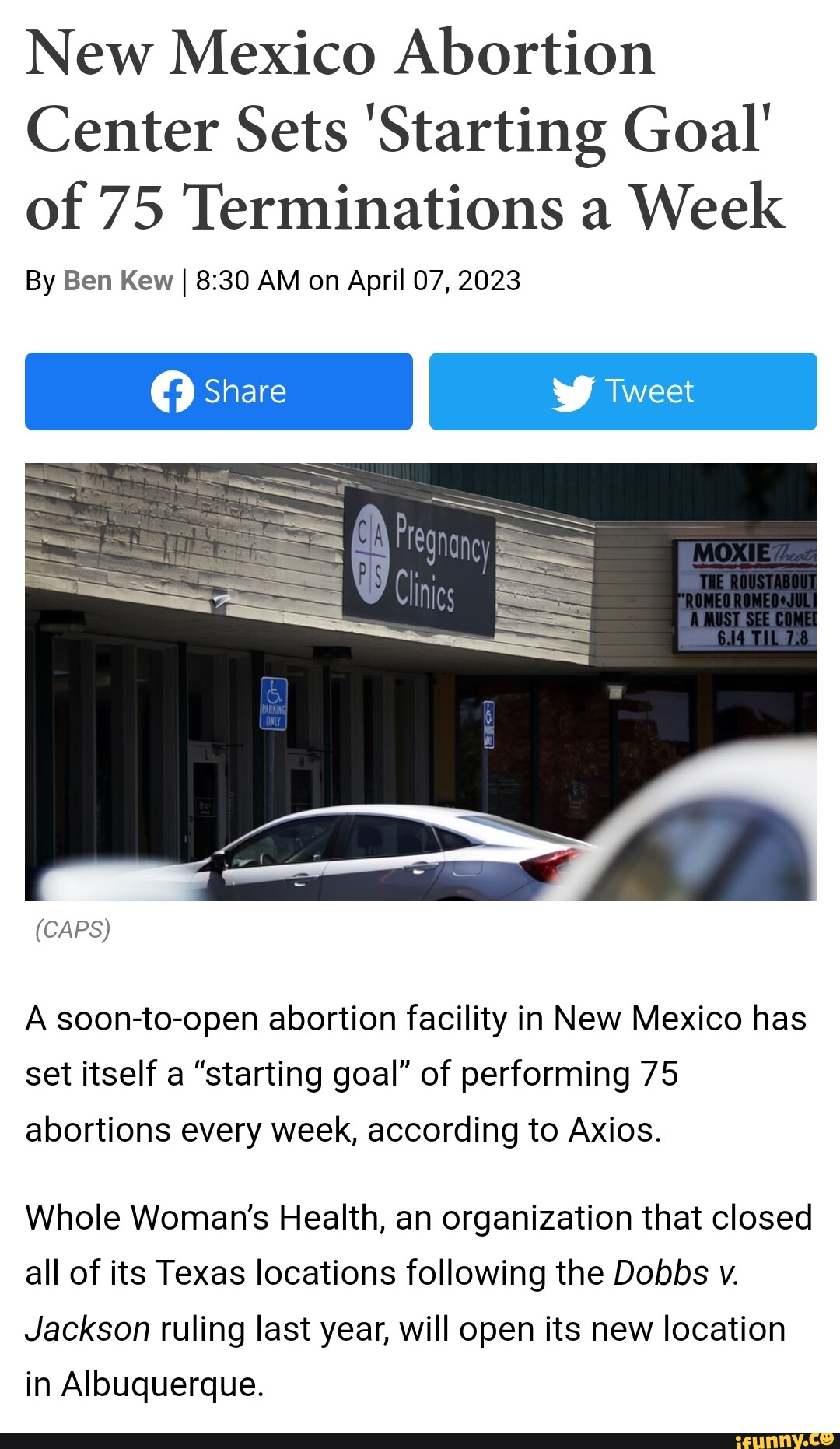 New Mexico Abortion Center Sets 'Starting Goal' of 75 Terminations a ...
