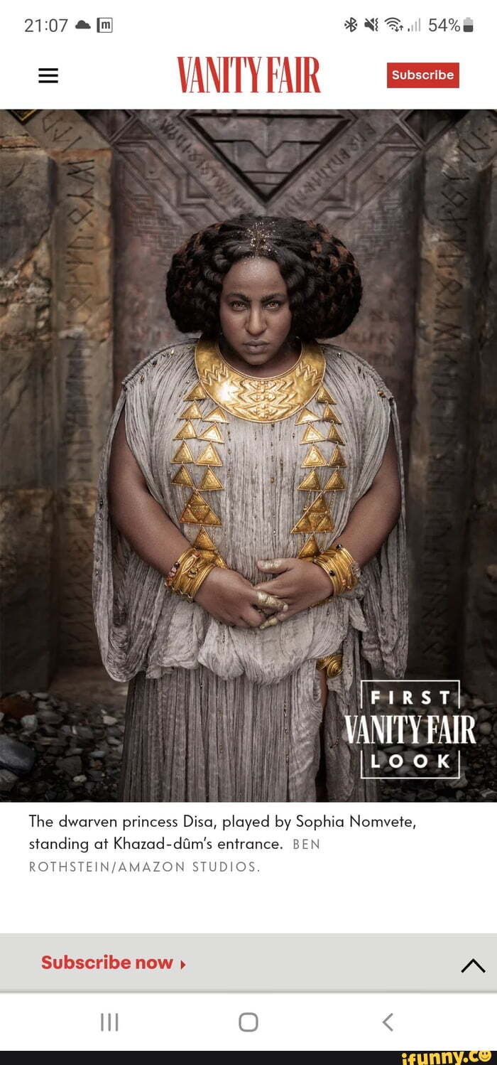 2107 FIRST VANITY FAIR Wy LOOK K The dwarven princess Disa, played by ...