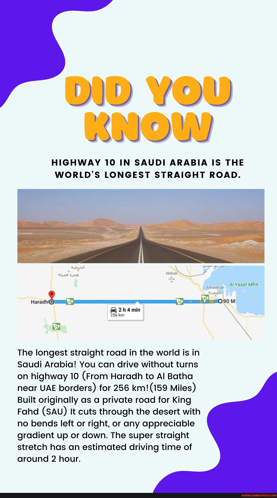DID YOU sss JOUY HIGHWAY 10 IN SAUDI ARABIA IS THE WORLD'S LONGEST ...
