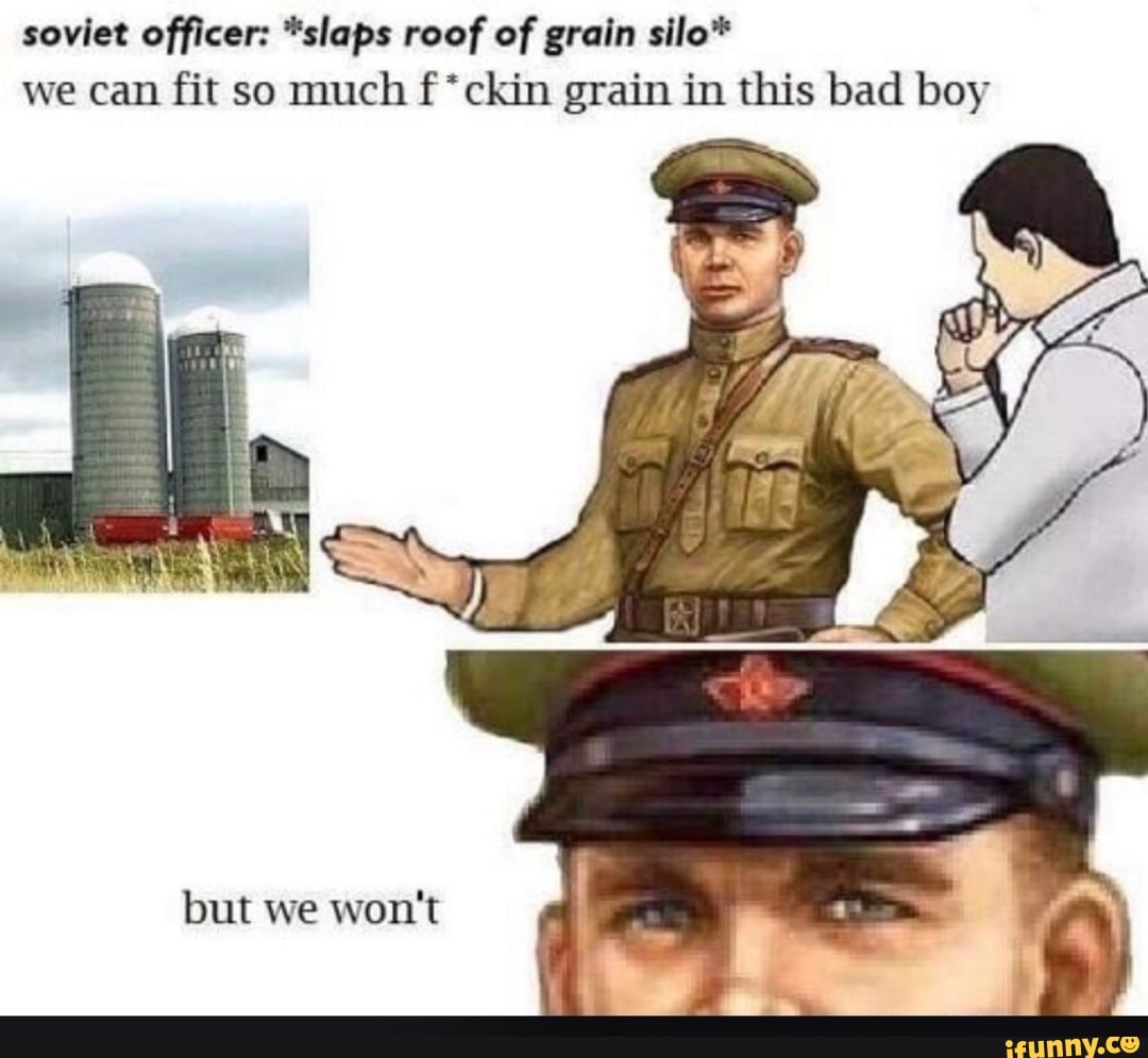 Soviet officer: *slaps roof of grain silo* we can fit so much f*ckin ...