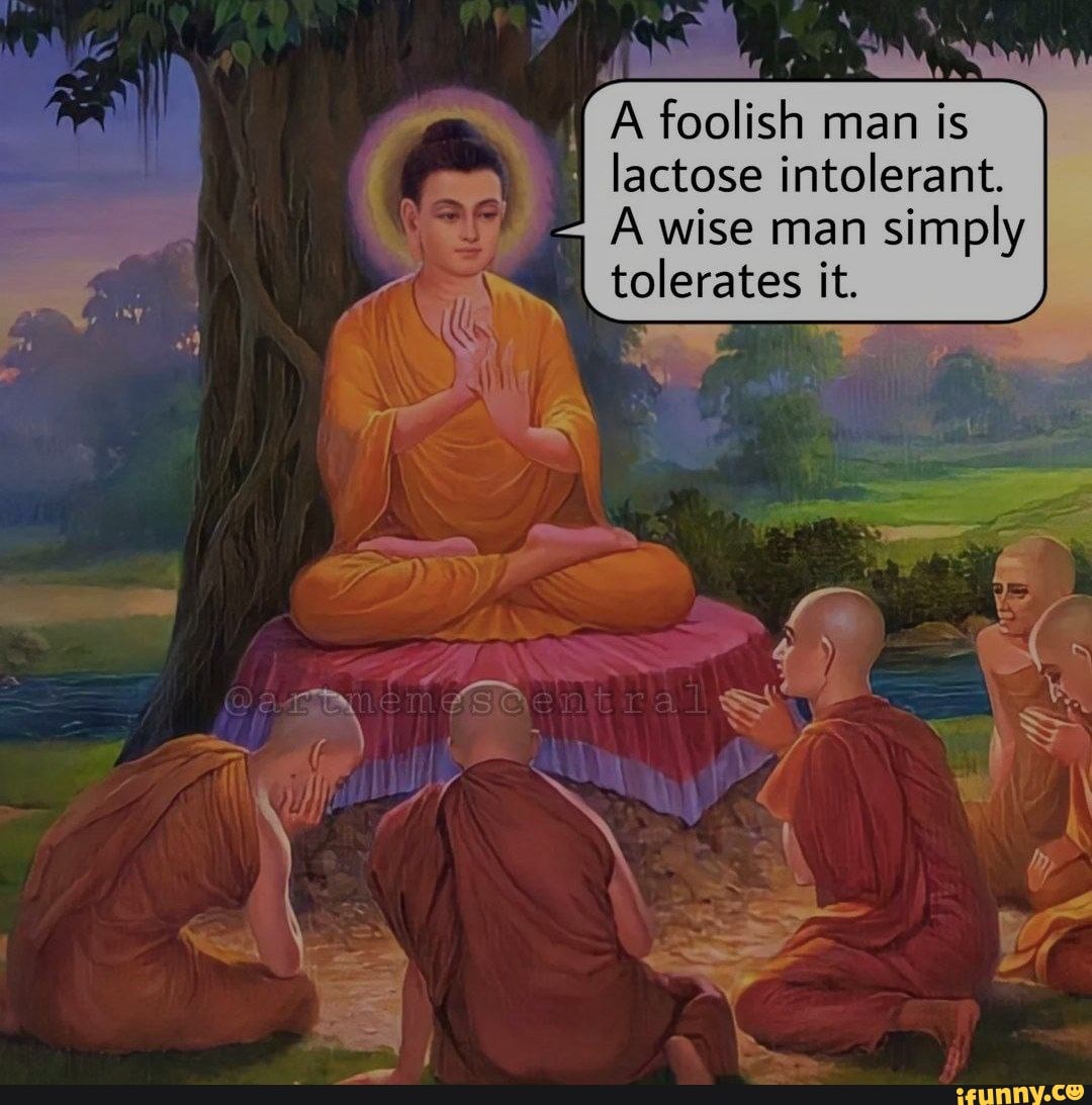A foolish man is lactose intolerant. A wise man simply tolerates it. a ...