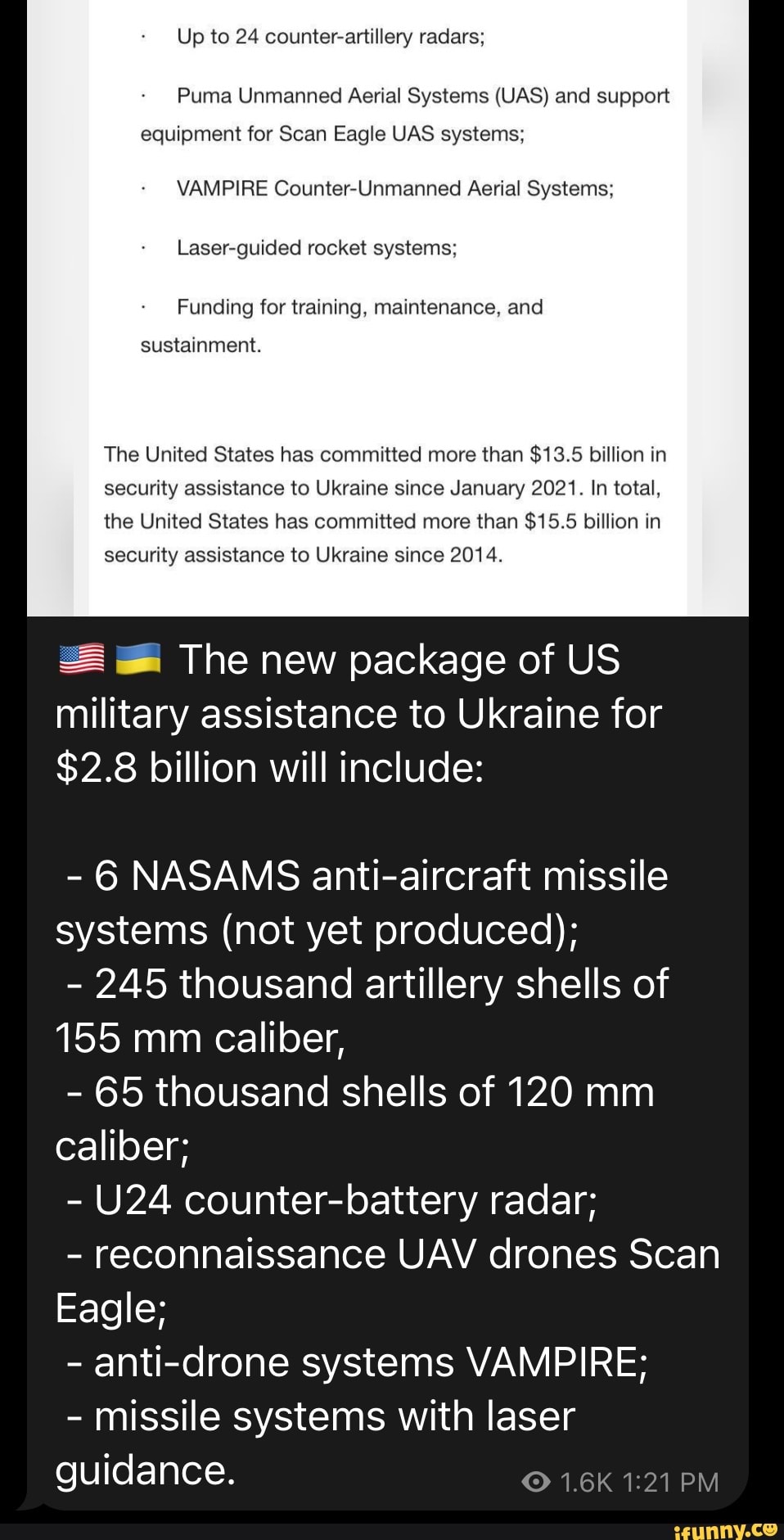 Up to 24 counter-artillery radars; Puma Unmanned Aerial Systems (UAS ...