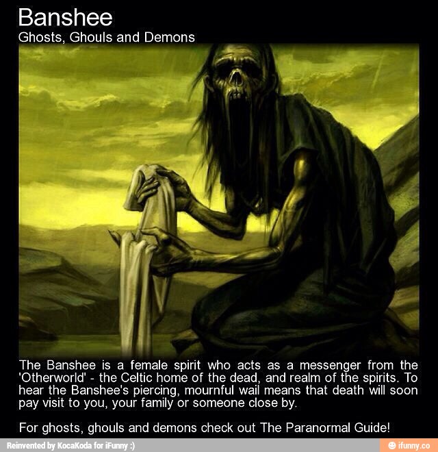 Banshee Ghosts, The Banshee is a female spirit who acts as a messenger ...