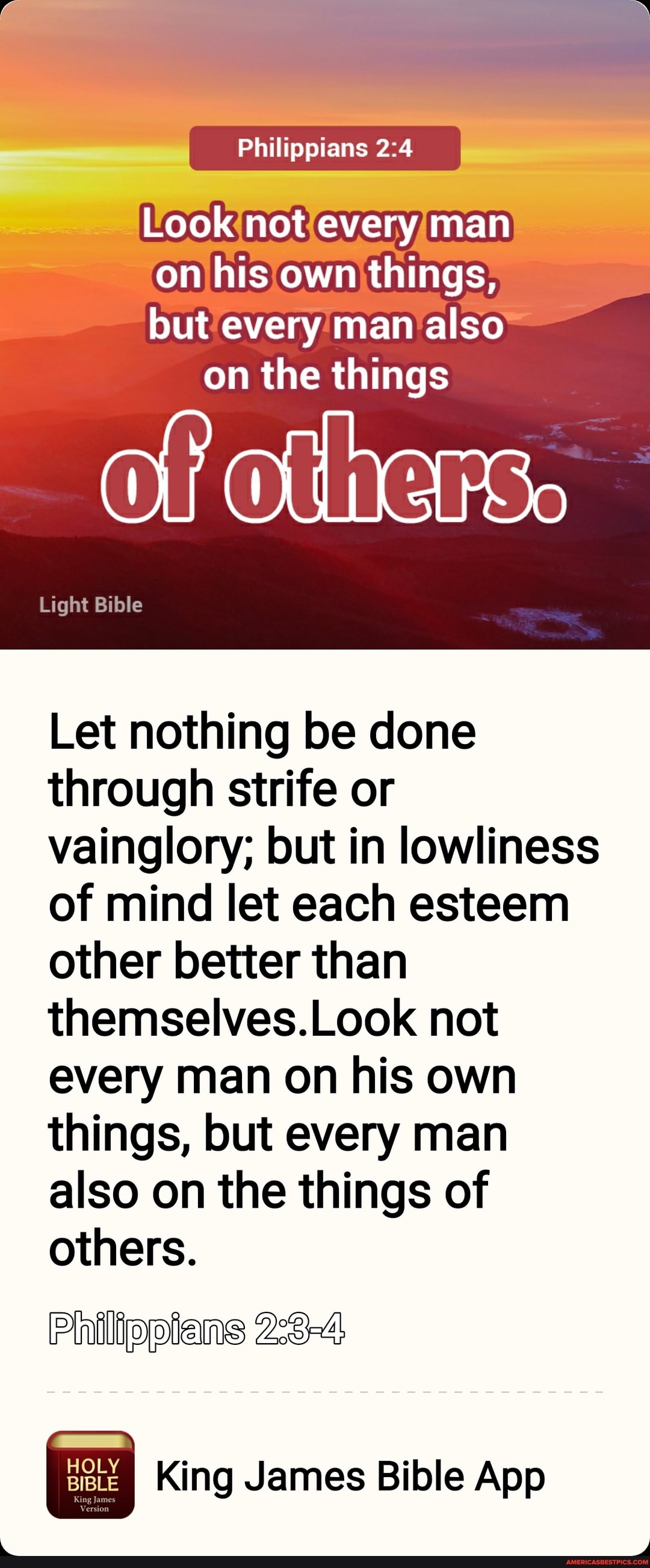 Philippians Look not every man on his own things, but every man also on ...