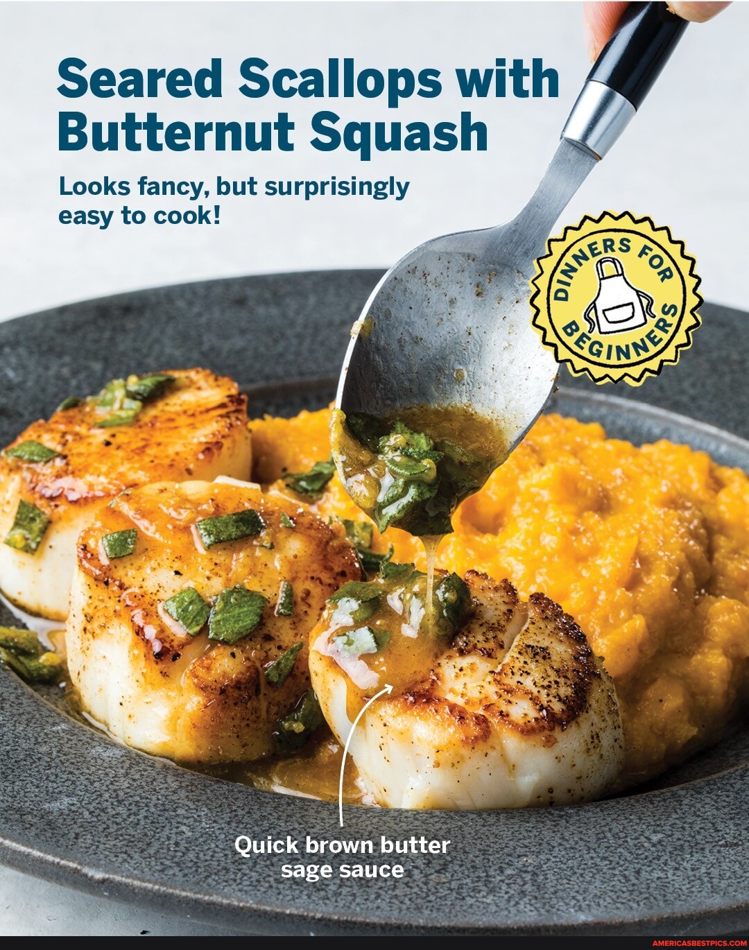 Seared Scallops with Butternut Squash Looks fancy, but surprisingly ...