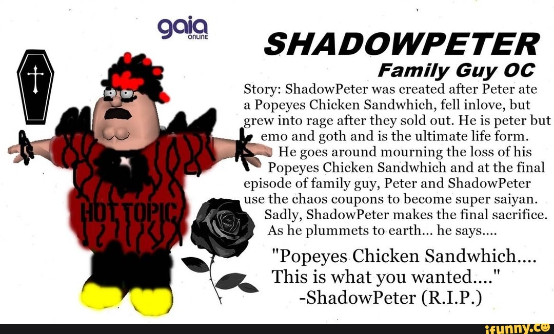SHADOWPETER Family Guy OC Story: Shadow Peter was created after Peter ...