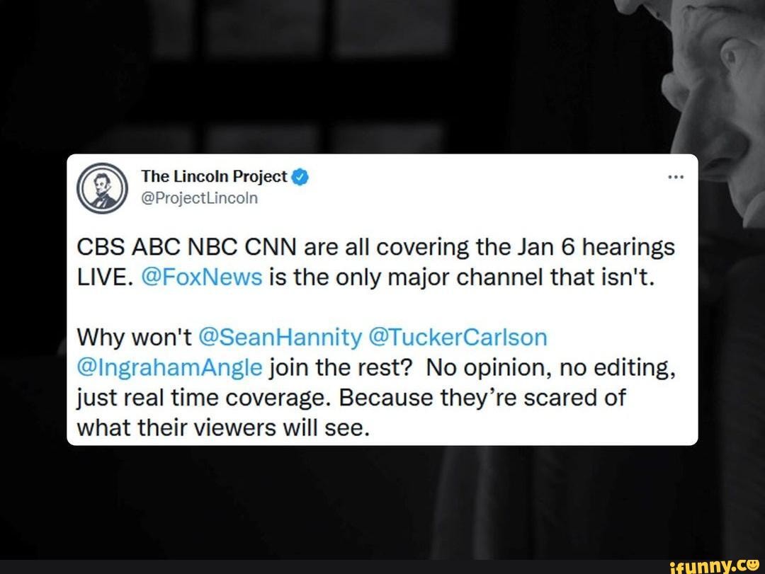 Scared - The Lincoln Project @ CBS ABC NBC CNN are all covering the Jan ...