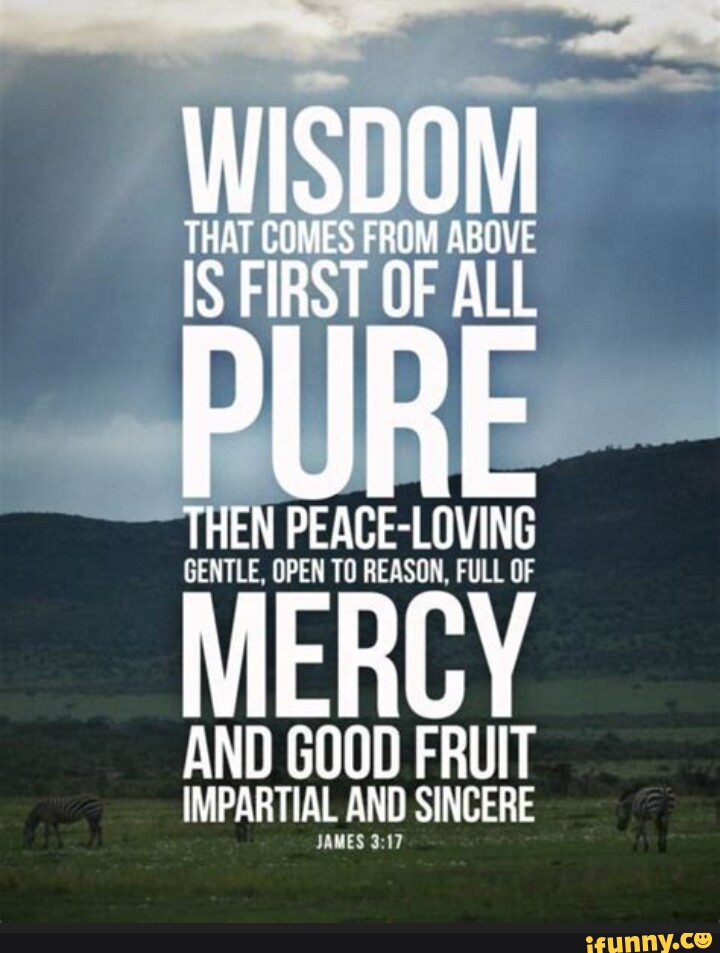 THAT COMES FROM ABOVE IS FIRST OF ALL ~ THEN PEACE-LOVING GENTLE, OPEN ...