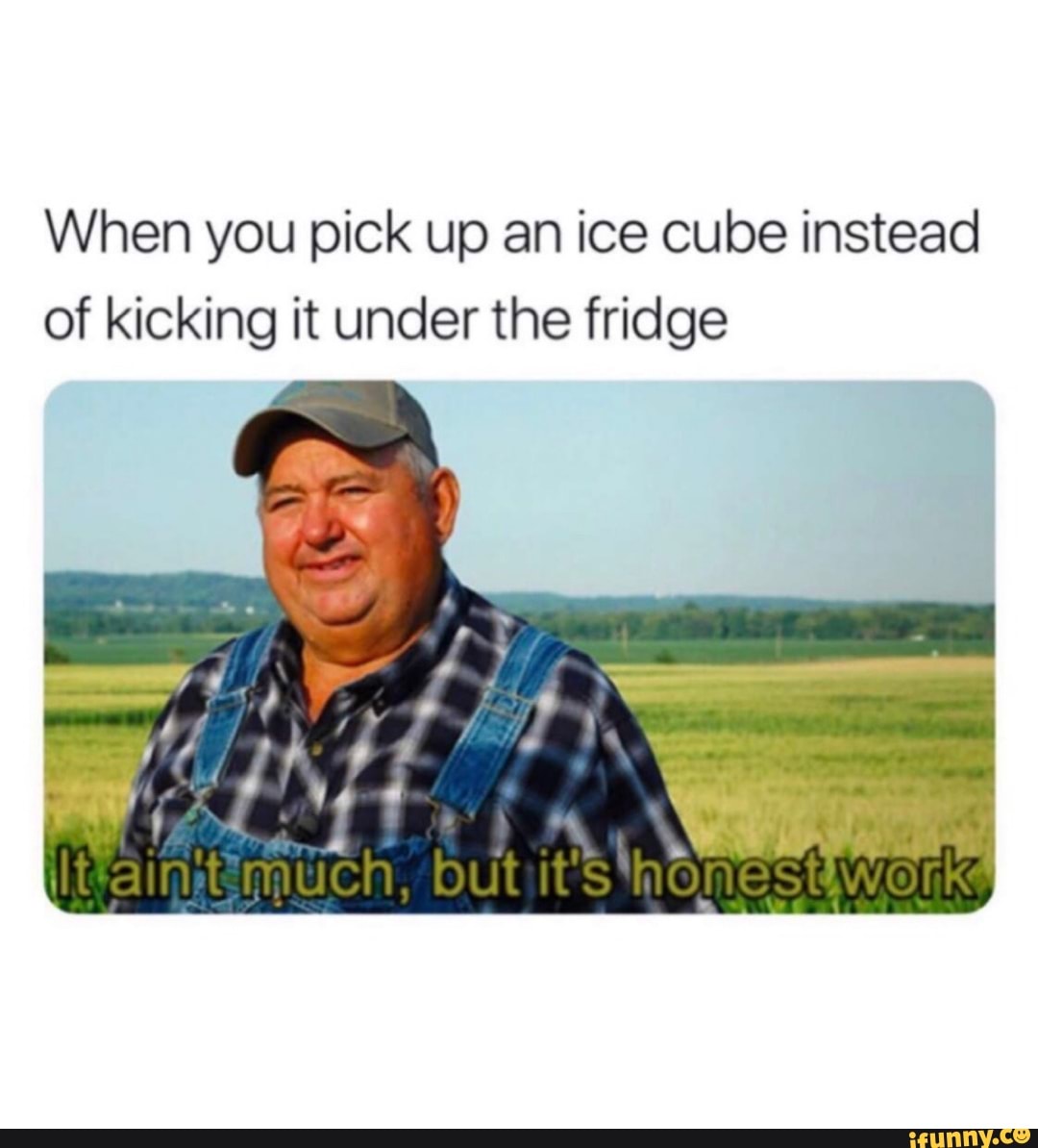 When you pick up an ice cube instead of kicking it under the fridge ...