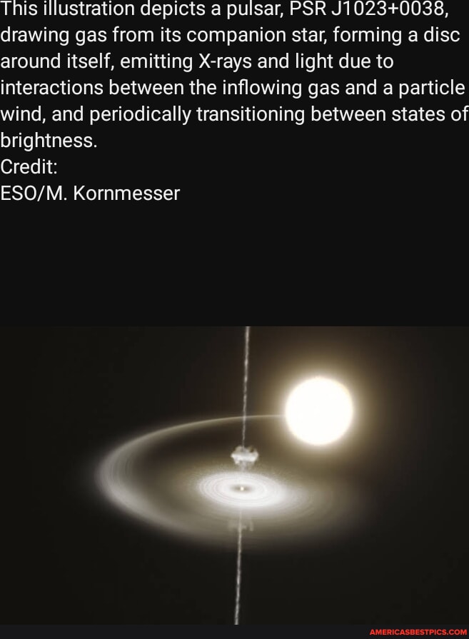This illustration depicts a pulsar, PSR drawing gas from its companion ...