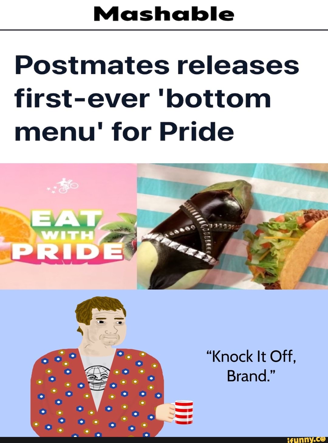 Postmates releases first-ever 'bottom menu!' for Pride "Knock It Off ...