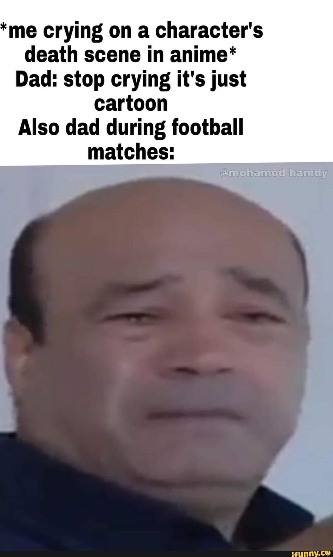 *me crying on a character's death scene in anime* Dad: stop crying it's ...