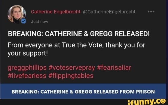 DCatherineEngelbrecht Just now BREAKING: CATHERINE & GREGG RELEASED ...