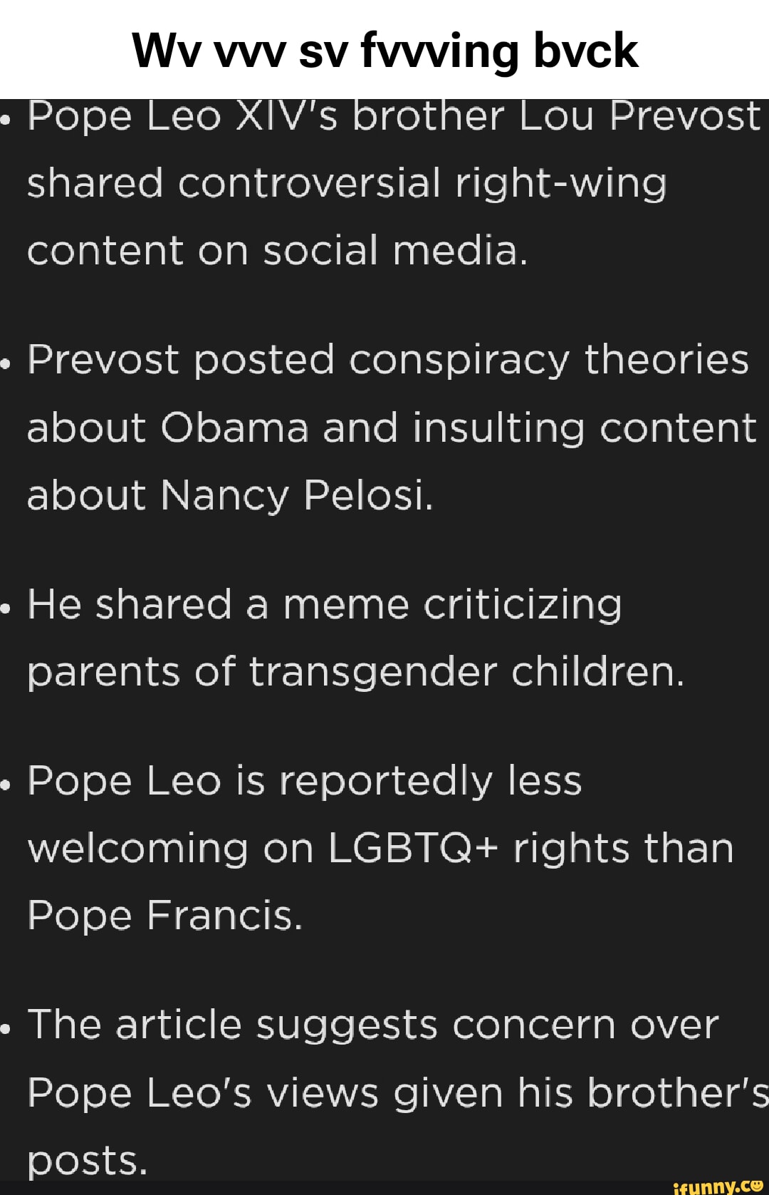 Sv lovelk Pope Leo XIV's brother Lou Prevost shared controversial right ...