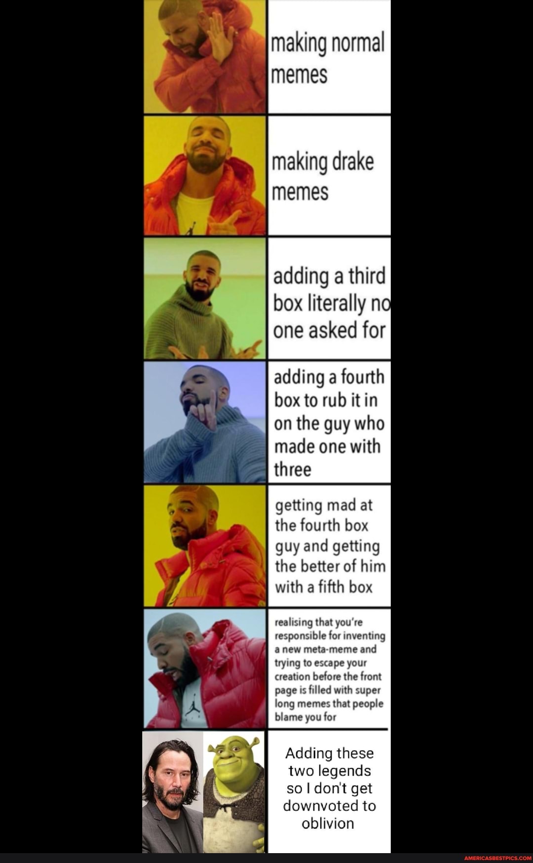Normel memes making drake memes adding a third box literally no one ...