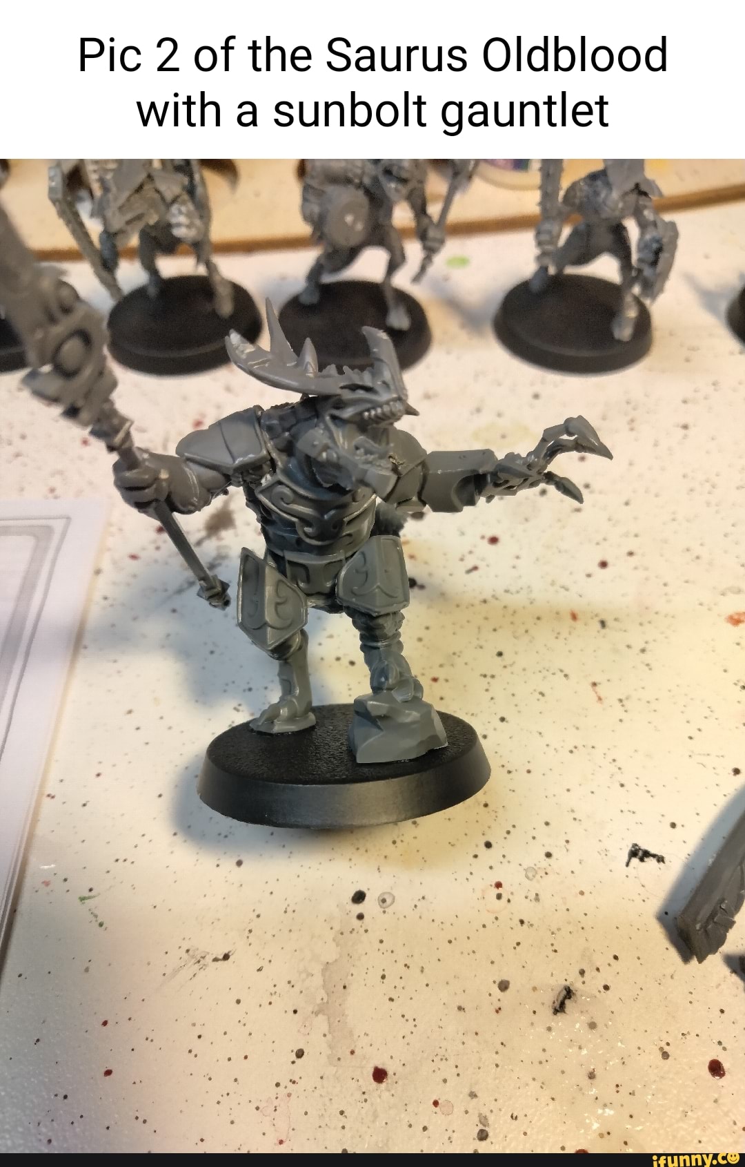 Pic 2 of the Saurus Oldblood with a sunbolt gauntlet - iFunny