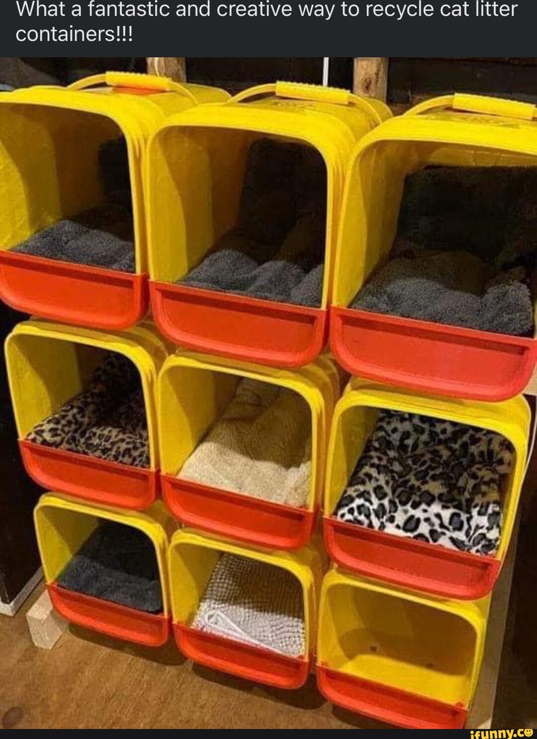 What a fantastic and creative way to recycle cat litter containers ...