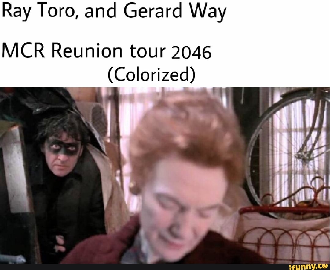 Ray Toro, and Gerard Way MCR Reunion tour 2046 (Colorized) l . - iFunny