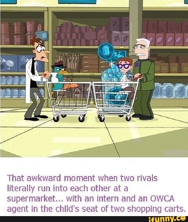 That awkward moment when two rivals literally run into each other at a ...