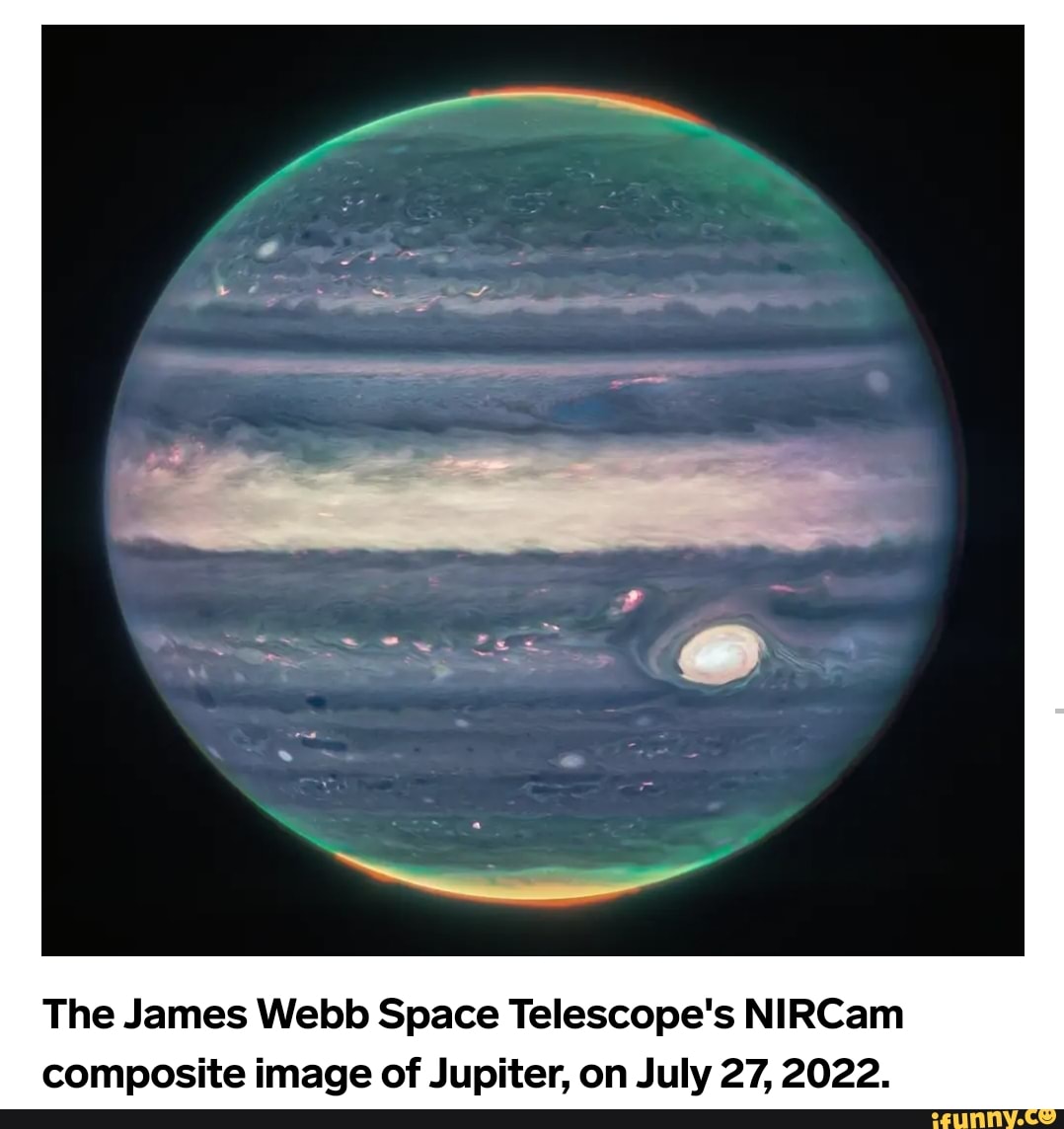 The James Webb Space Telescope's NIRCam composite image of Jupiter, on ...