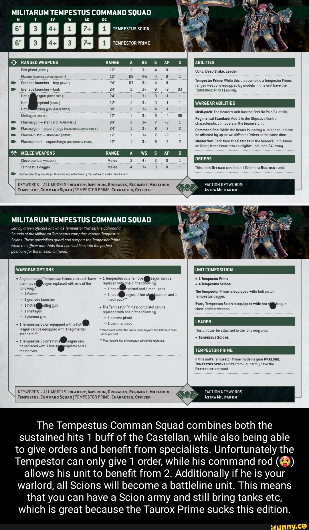 RANGED WEAPONS Bolt pistol MILITARUM TEMPESTUS COMMAND SQUAD TEMPESTLS ...