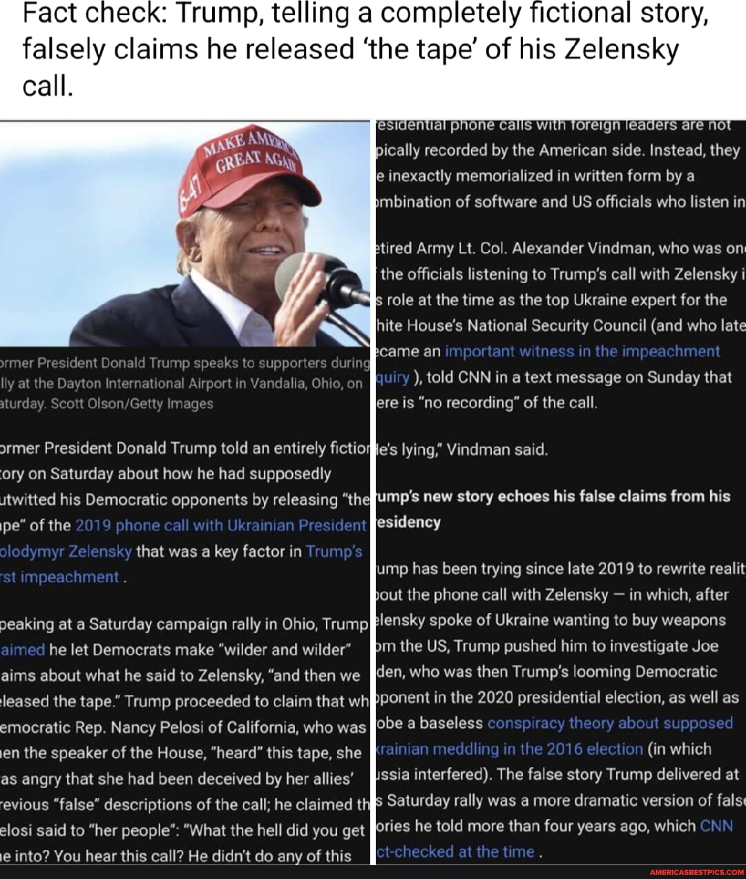 Fact check: Trump, telling a completely fictional story, falsely claims ...