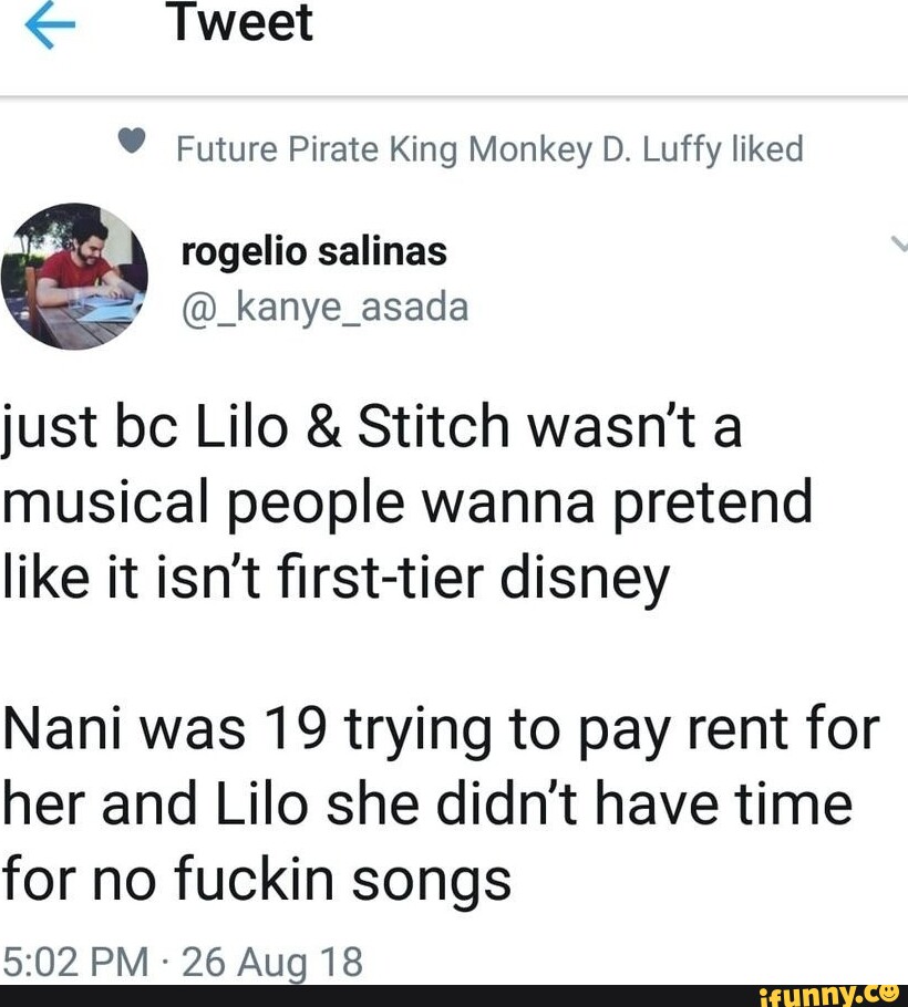 Tweet Future Pirate King Monkey D. Luffy liked salina @_kanye_asada ...