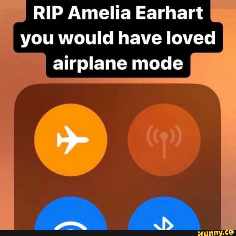 RIP Amelia Earhart you would have loved airplane mode - iFunny