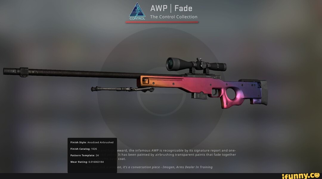 Finish Style: Anodized Airbrushed AWP I Fade The Conwel Collection ah ...