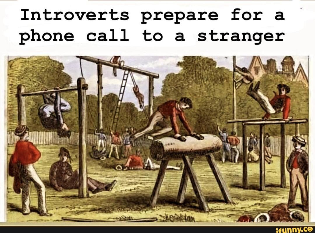 Introverts prepare for a phone call to a stranger Woe re il - iFunny