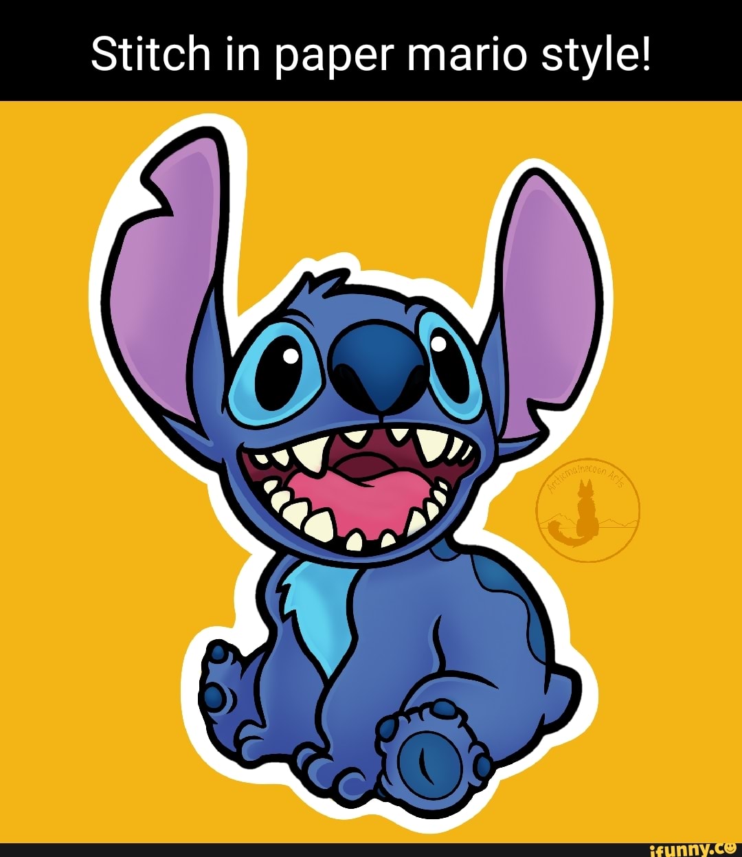 Stitch in paper mario style! - iFunny