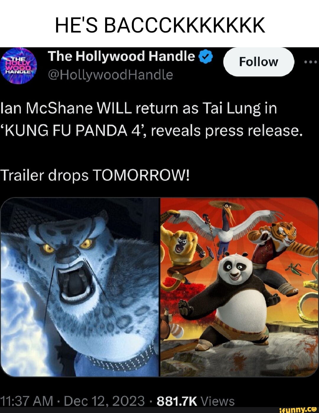 HE'S BACCCKKKKKKK Follow The Hollywood Handle odHe lan McShane WILL ...