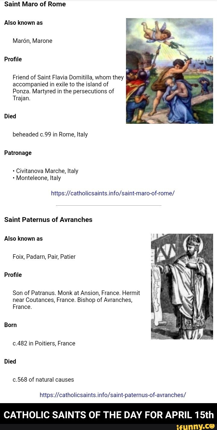 Saint Mare of Rome Also known as Maron, Marone Profile Friend of Saint ...