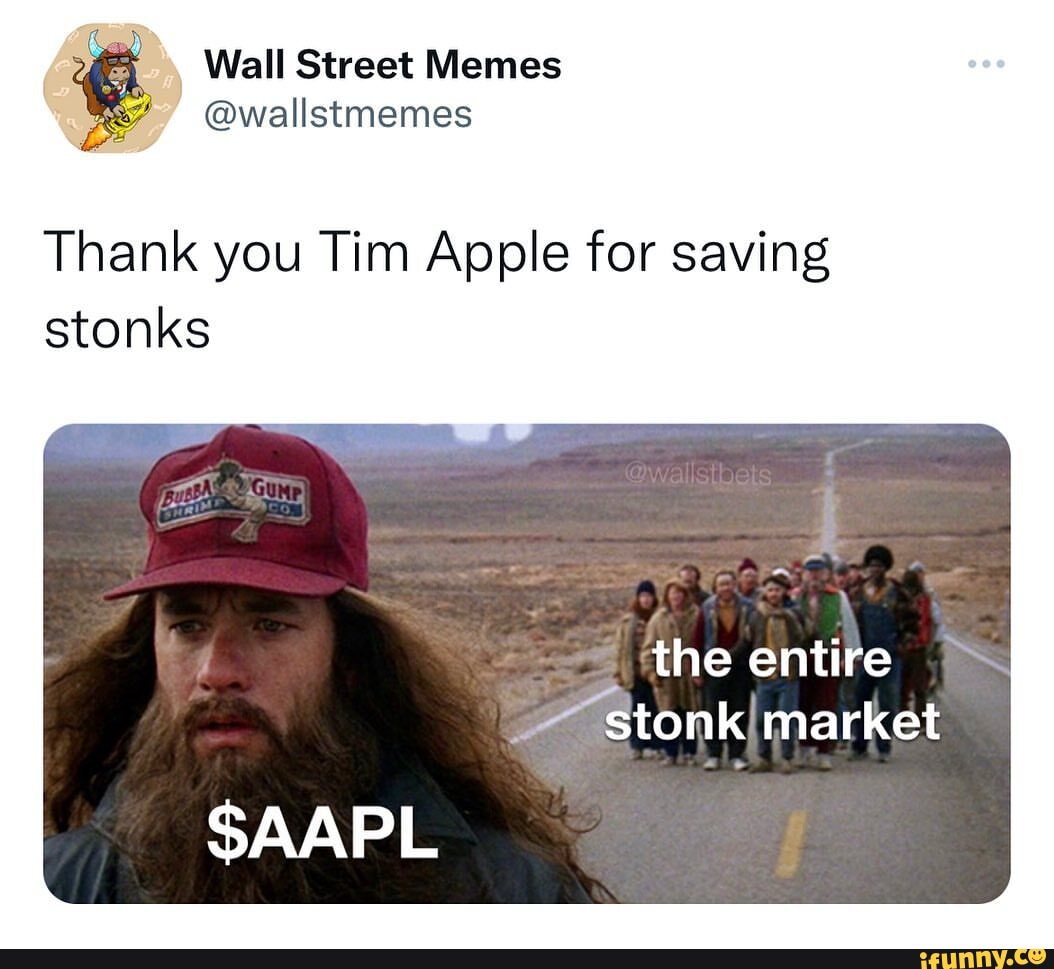 Wall Sweet Memes @wallstmemes Thank you Tim Apple for saving stonks ...