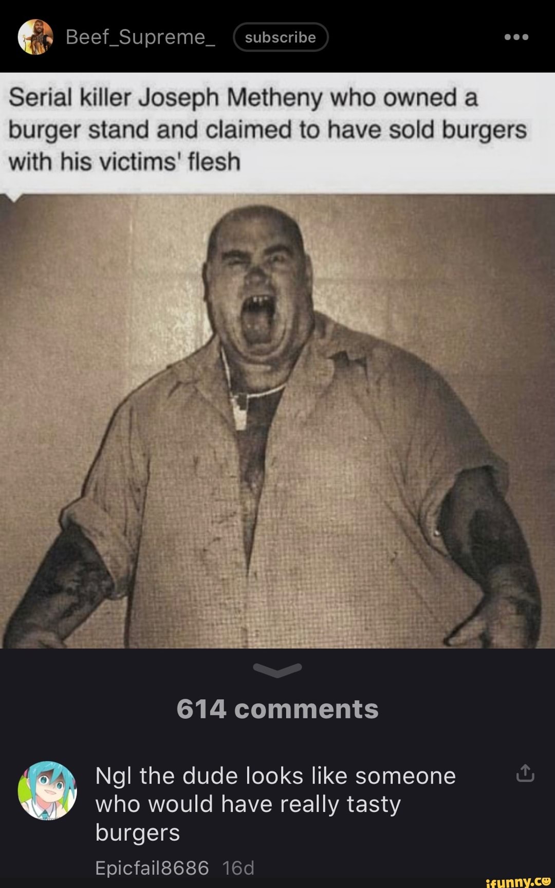 Serial killer Joseph Metheny who owned a burger stand and claimed to ...