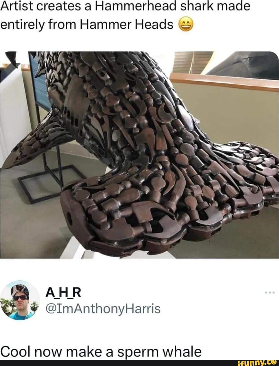Artist creates a Hammerhead shark made entirely from Hammer Heads I AHR ...